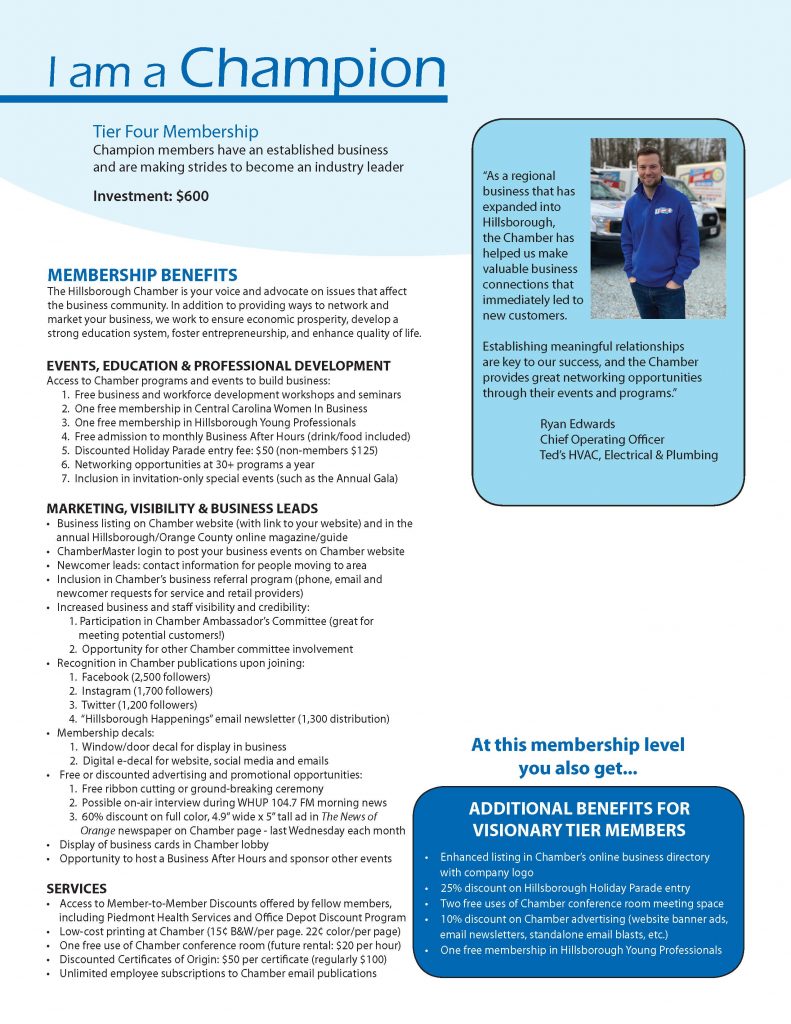 Membership Tiers & Benefits - Hillsborough/Orange County Chamber of ...