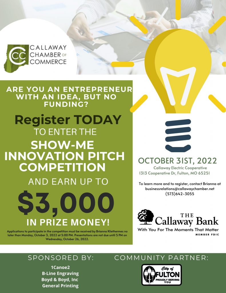 Show-Me Innovation PITCH Competition - Callaway Chamber of Commerce ...