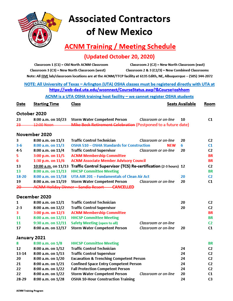 ACNM Training - ACONM - Associated Contractors of New Mexico