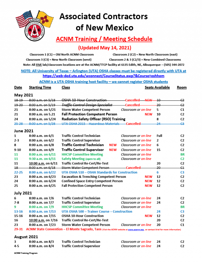 ACNM Training - ACONM - Associated Contractors of New Mexico