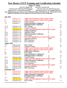 TTCP Training - ACONM - Associated Contractors of New Mexico