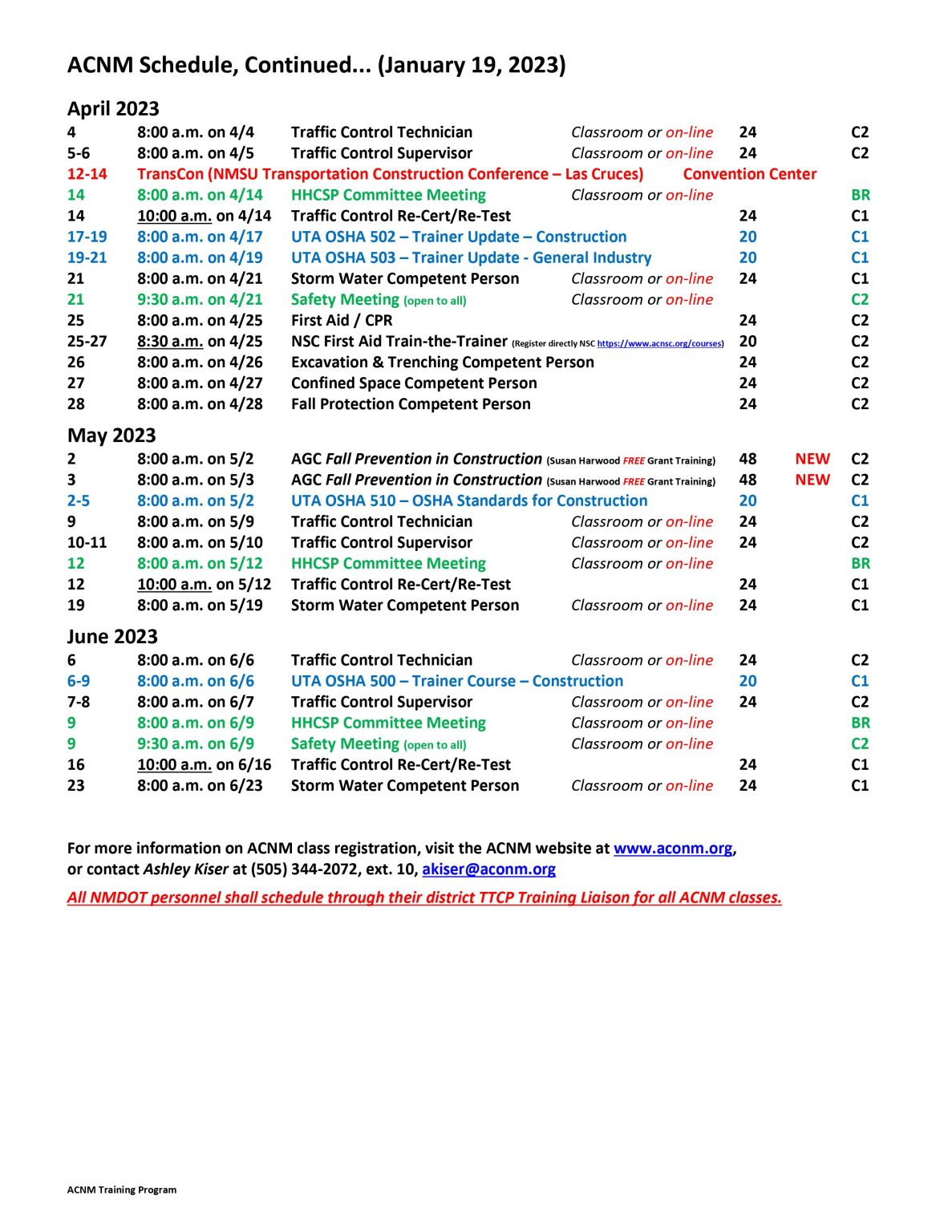 ACNM Training - ACONM - Associated Contractors of New Mexico