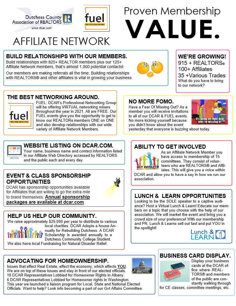 Affiliate Member Benefits - Dutchess County Association of REALTORS®