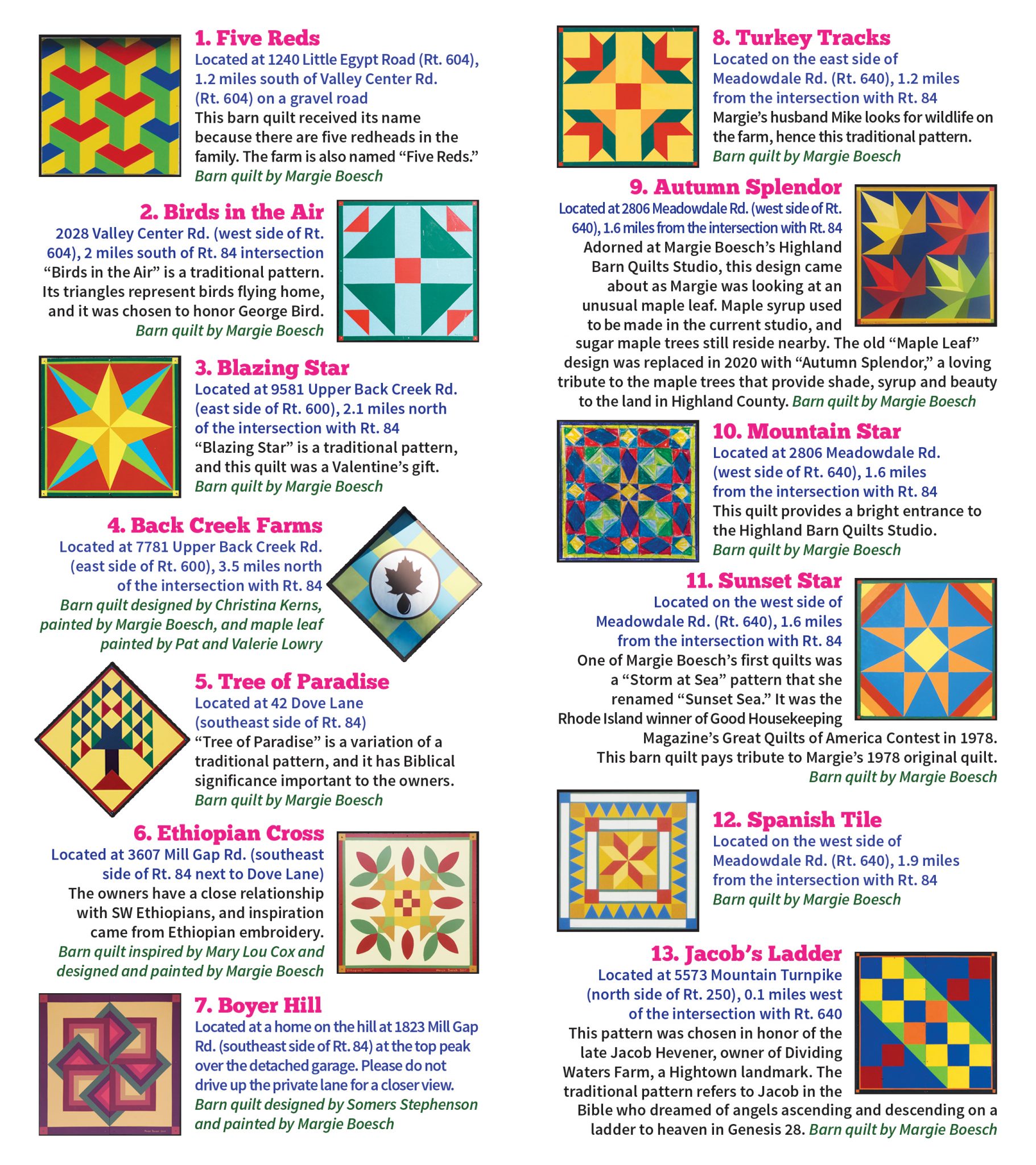 Barn Quilt Trail - Highland County Chamber of Commerce