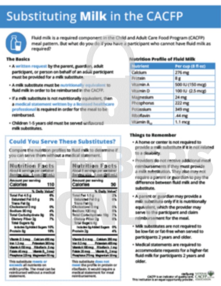 Meal Patterns - National CACFP Sponsors Association