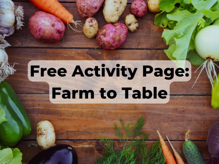 Free Activity Page: Farm to Table