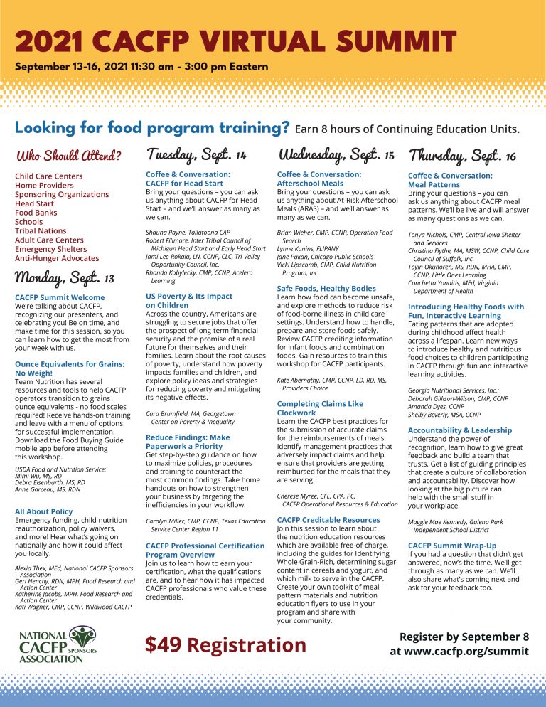 Virtual Summit - National CACFP Sponsors Association