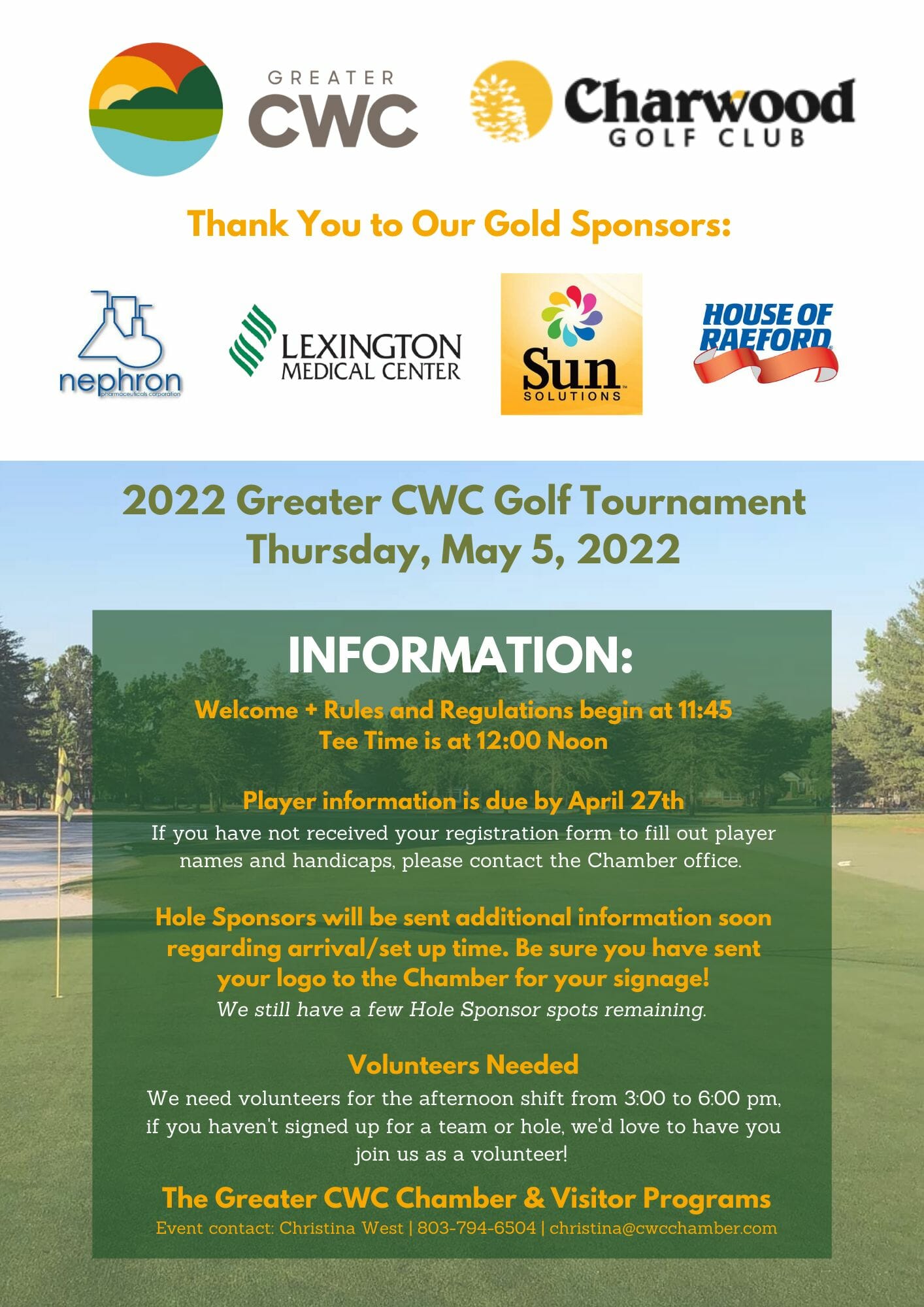 Greater CWC Golf Tournament - Greater Cayce West Columbia Chamber of Commerce