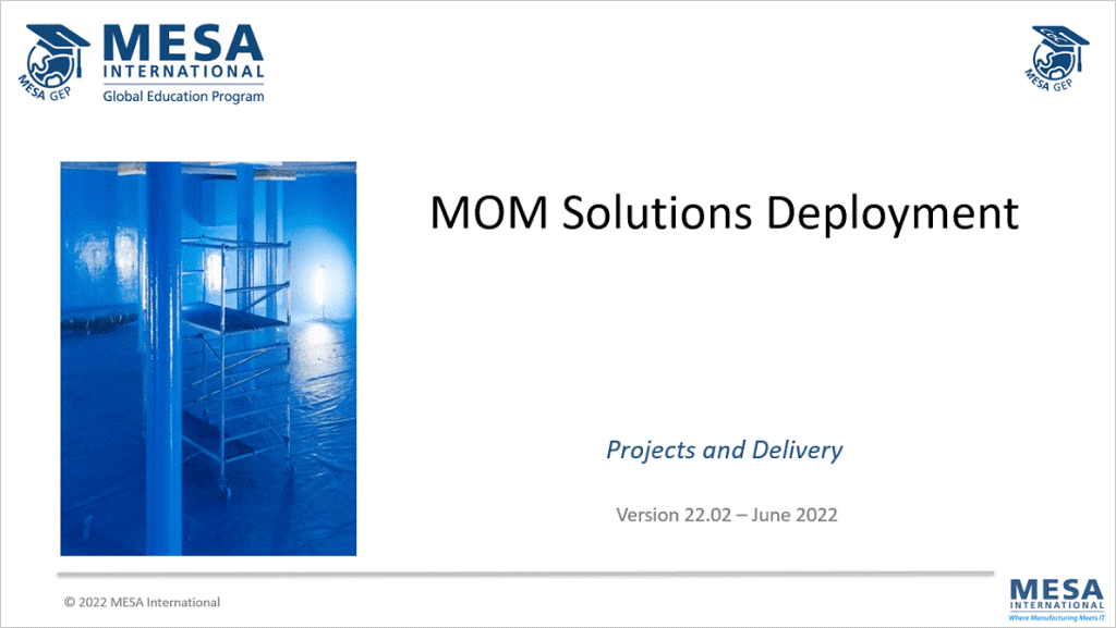 MES/MOM Certificate of Competency - Manufacturing Enterprise Solutions ...