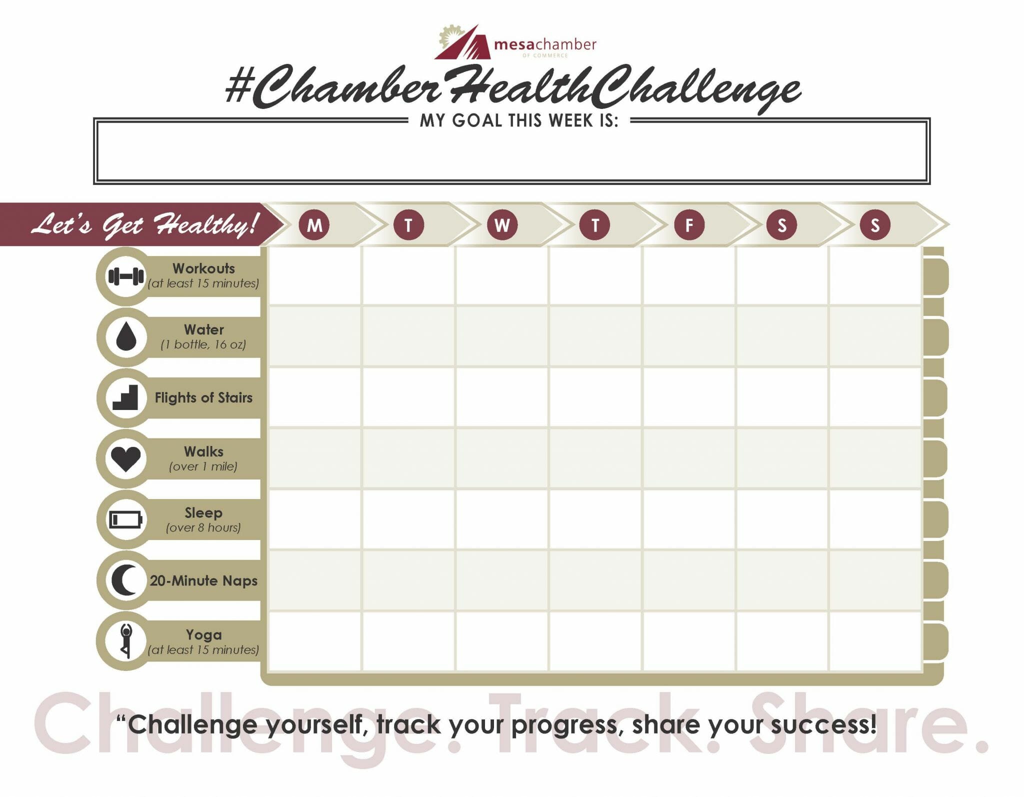 Chamber Health Challenge Trackers - Mesa Chamber of Commerce