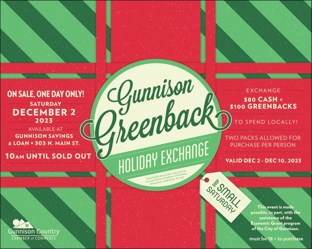 Gunnison Greenback Program - Gunnison Country Chamber of Commerce - CO