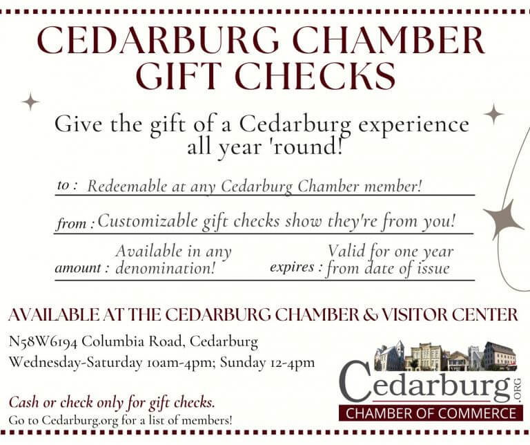 Chamber Gift Checks - Cedarburg Chamber of Commerce
