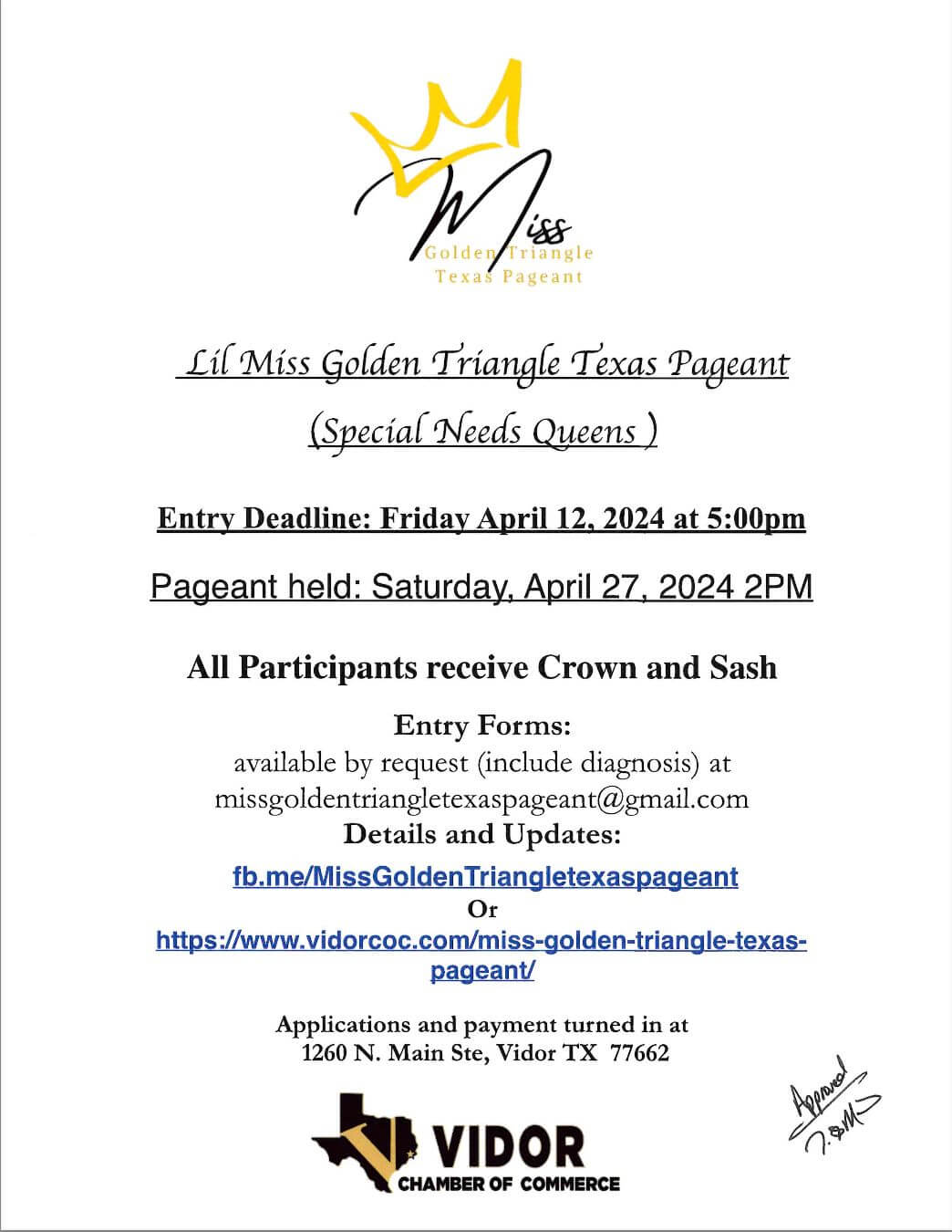 Miss Golden Triangle Texas Pageant - Vidor Chamber of Commerce
