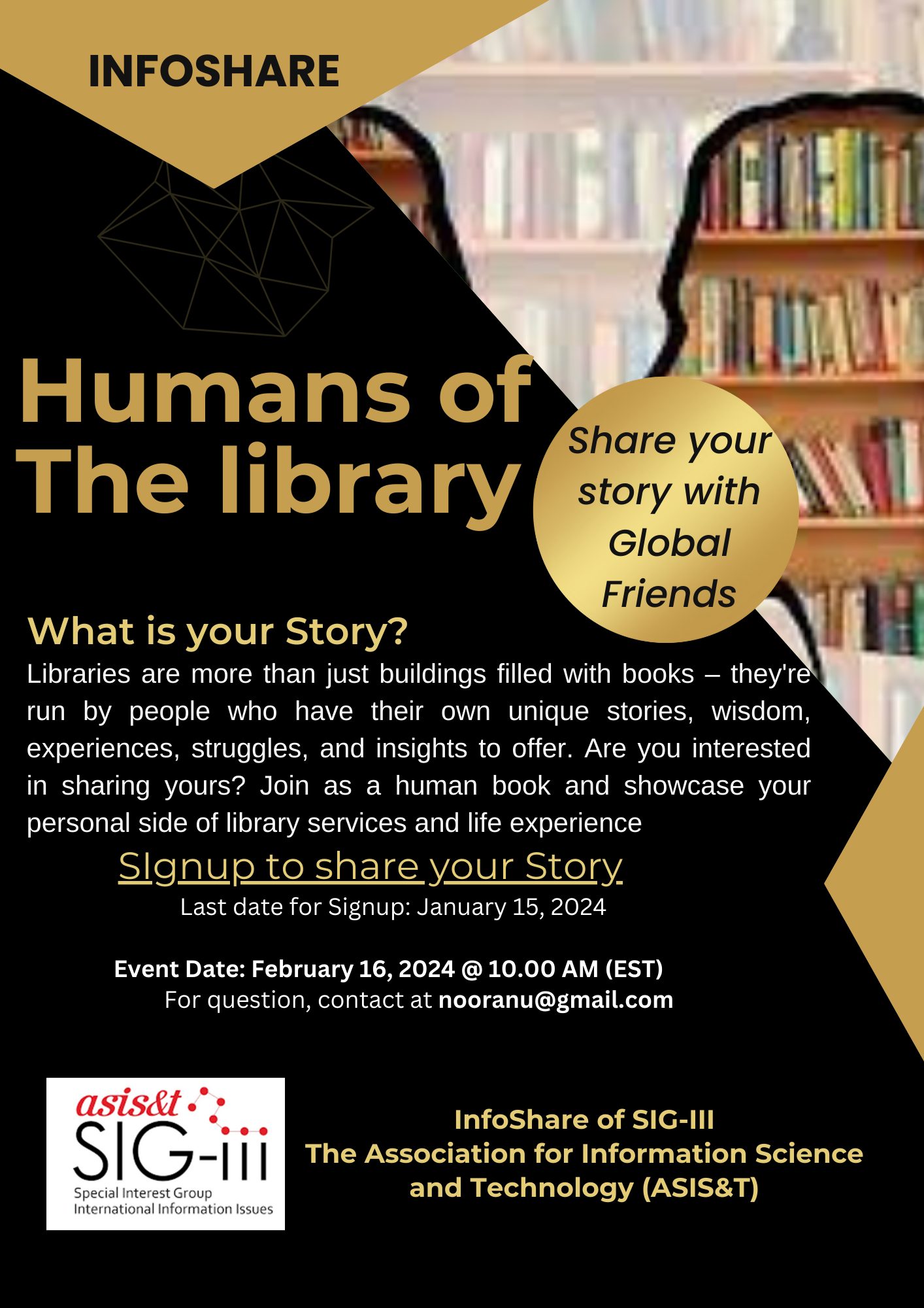 Register yourself as "Human of the library", an event by InfoShare of ...