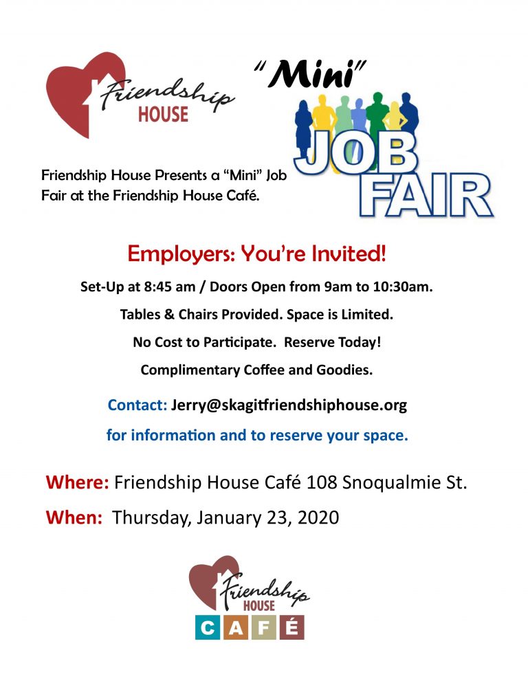 Mini Job Fair Hosted by Friendship House of Skagit Valley - Mount ...