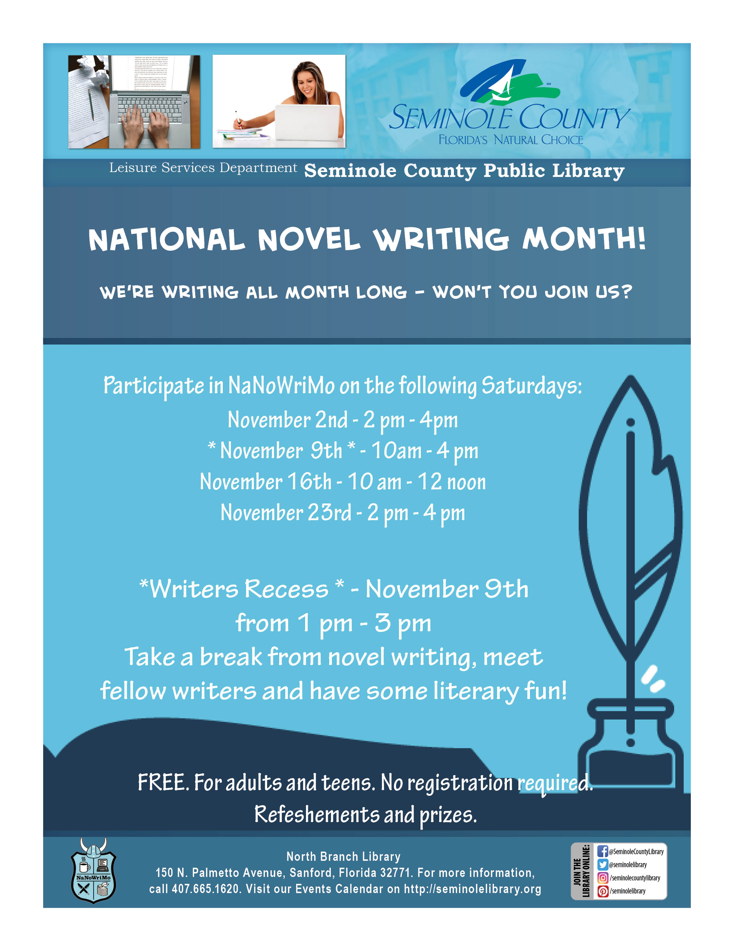 Seminole County Public Library National Novel Writing Month - Greater ...